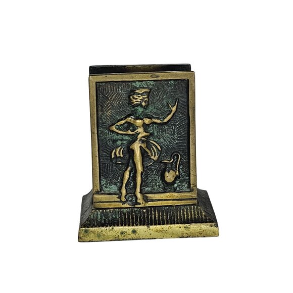 Accents | Vintage Molded Brass Matchbox Match Holder Lady Ewer Design ...